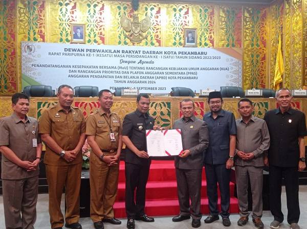 KUA-PPAS APBD Kota Pekanbaru Tahun 2024 Disepakati Rp 2,825 Triliun